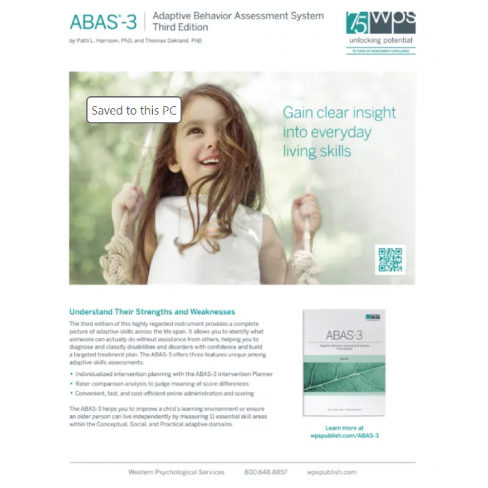 (ABAS®-3) Adaptive Behavior Assessment System, Third Edition - Fu Kang ...