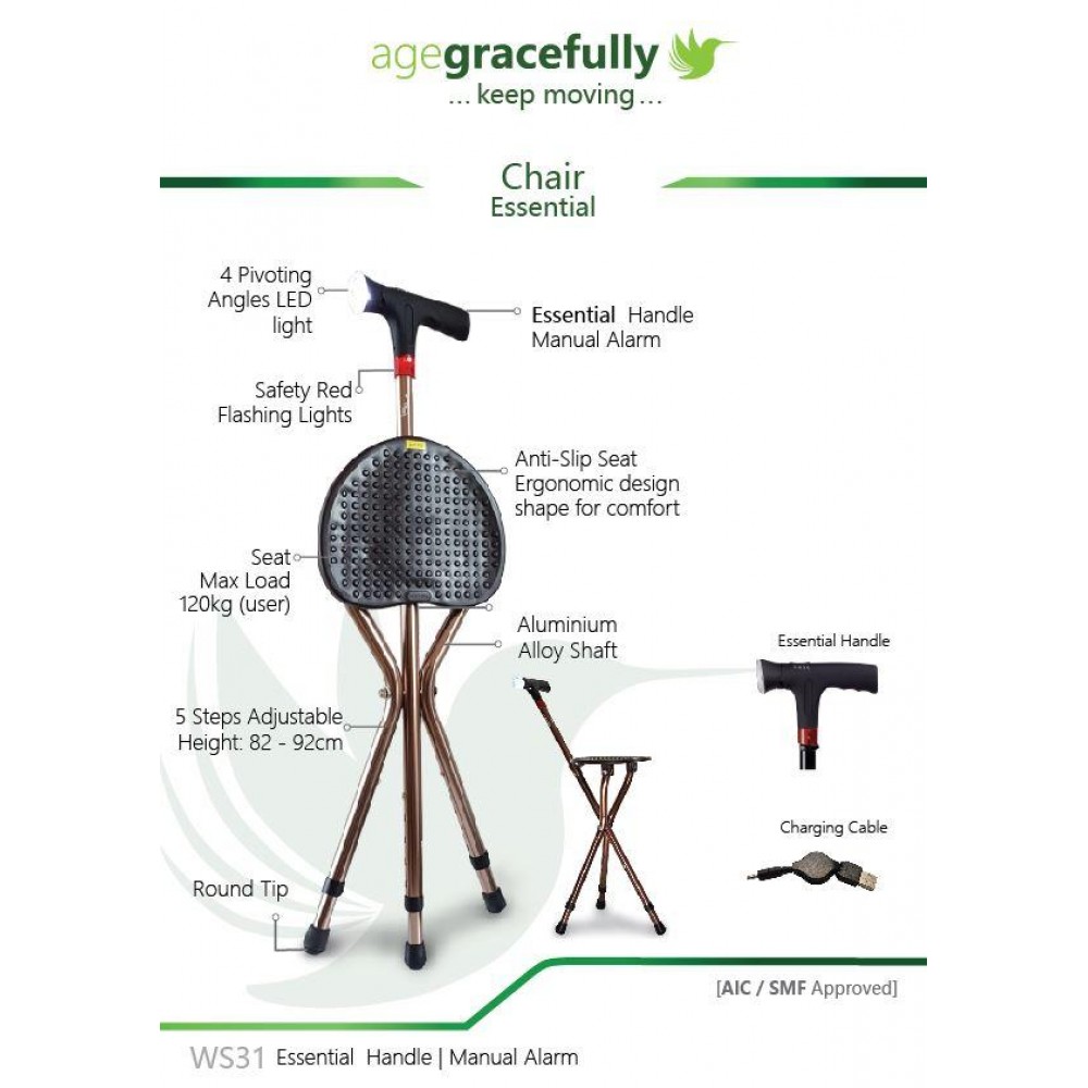 Smart Walking Stick with Chair - Smart Walking Stick with Chair for ...