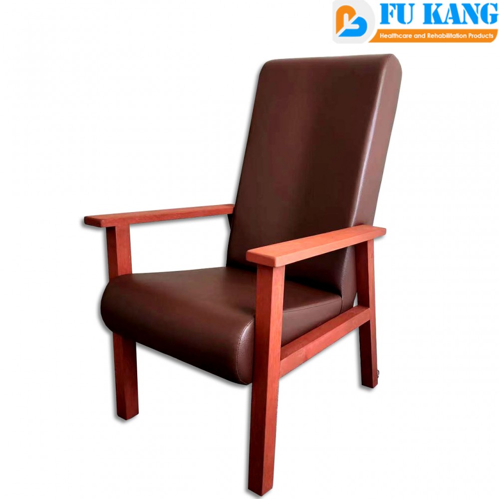 Geriatric Chair Wooden with High Backrest - Made in Singapore - Fu Kang ...