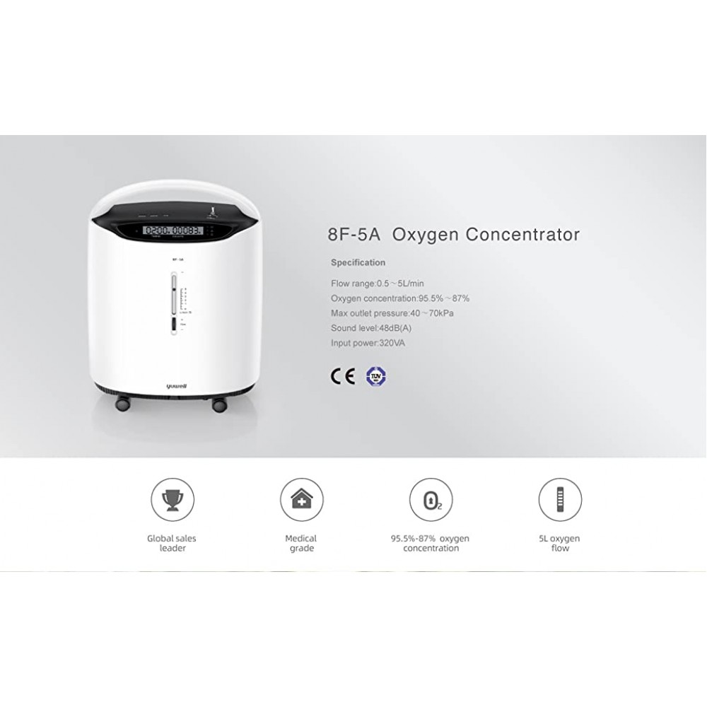 Yuwell 8F-5A Oxygen Concentrator 5 Litre, 5 LPM Medical Grade - Fu Kang ...
