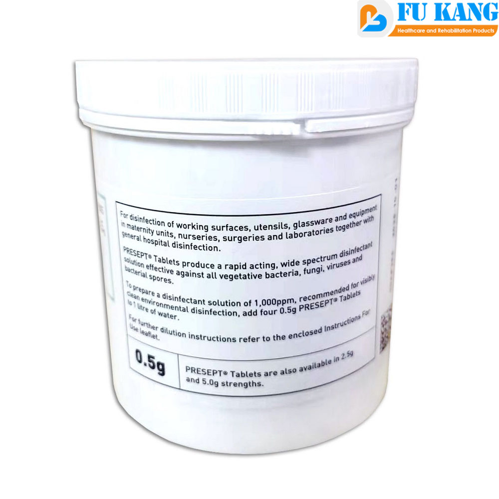 J&J Presept Disinfectant Tablets 0.5g - Effective Against Bacteria ...
