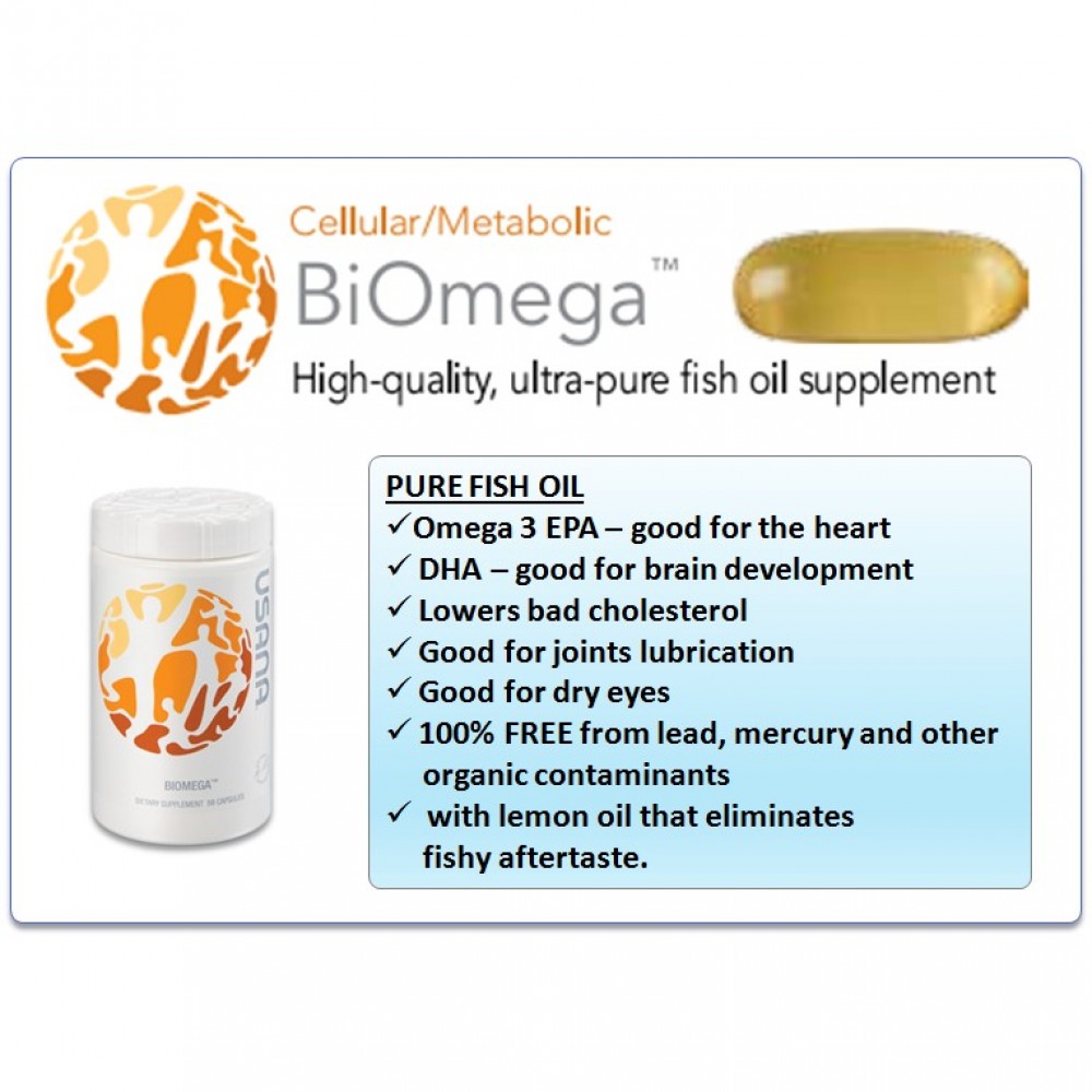 USANA BiOmega - Biomega - 活力奥米加 - 补脑 - 鱼油 - Omega3 - Fish Oil - DHA ...